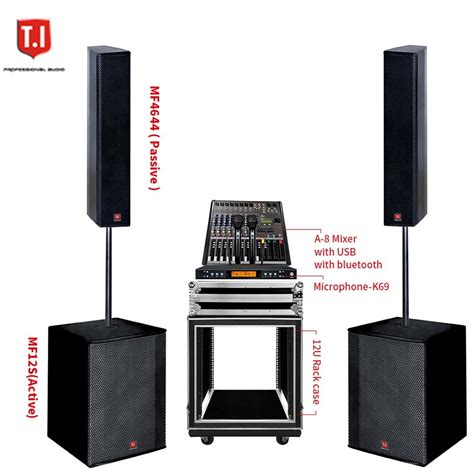 T I PRO Audio Portable Powerful Sound Equipment Single Inch Column Full Range Speakers