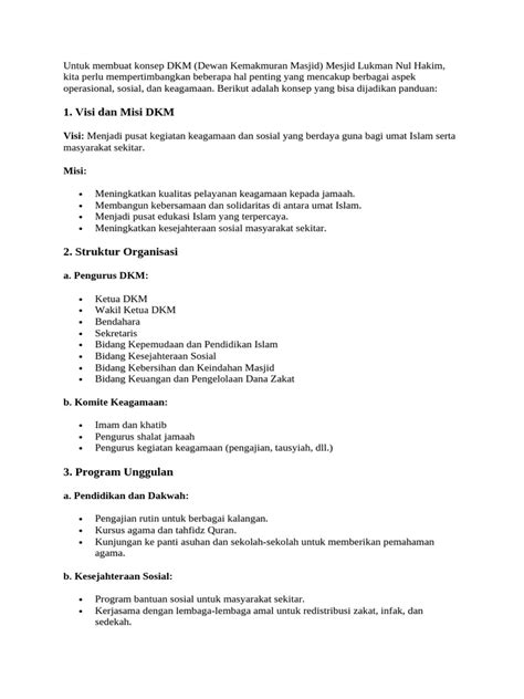 Konsep Dkm Dengan Kerja Dkm Pdf