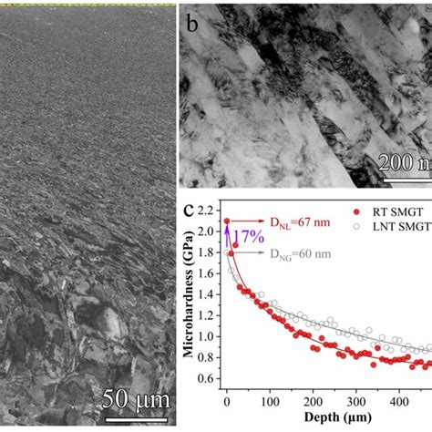 A Typical Sem Image Showing The Gradient Microstructure Of Smgt