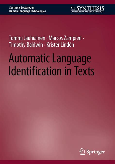 Automatic Language Identification In Texts Synthesis Lectures On Human Language