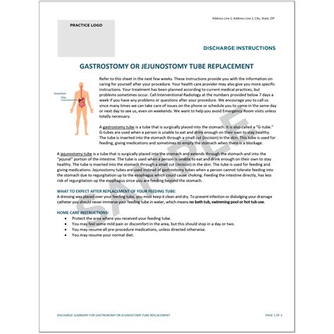 Gastrostomy Or Jejunostomy Tube Replacement After Care Society Of