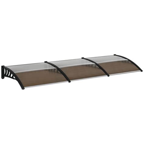 Pensilina Tettoia 300x100x26 Cm In Policarbonato E Alluminio Marrone Leroy Merlin