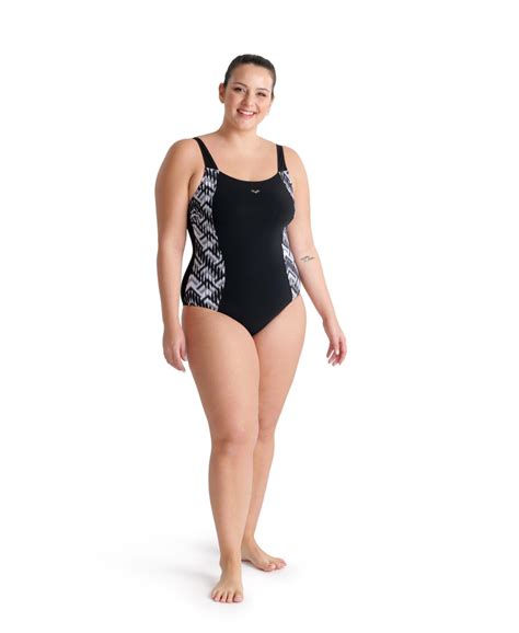 Arena Bodylift Womens Emma U Back B Cup Plus Swimsuit Black Black M