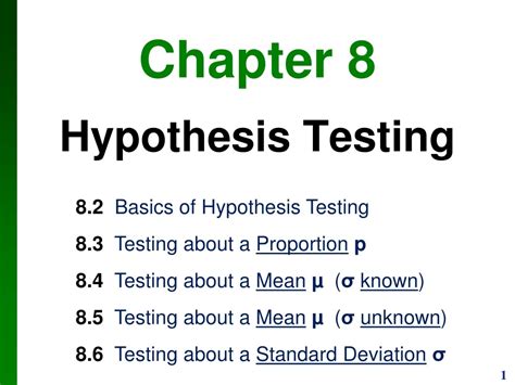 Ppt Chapter 8 Hypothesis Testing Powerpoint Presentation Free