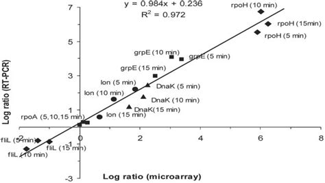 Comparison Of Gene Expression Levels Measured By Microarray And Rt Pcr
