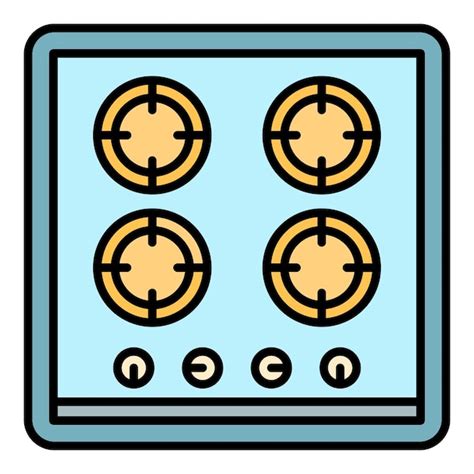 Kochherd Symbol Umriss Des Kochherd Vektorsymbols In Der Farbe Flach Isoliert Auf Weiß