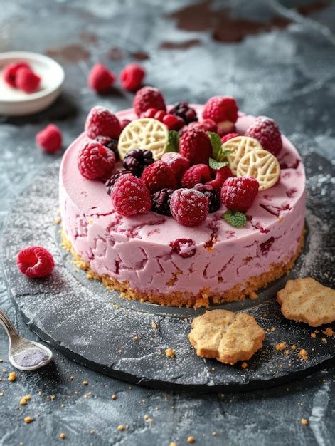 Premium Photo Raspberry Cake