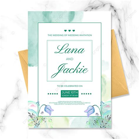 꽃 결혼식 그림 초대 템플릿 Psd 다운로드 디자인 자료 다운로드