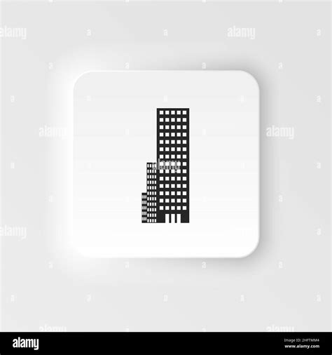 Building Vector Neumorphic Style Icon Building Illustration Black An