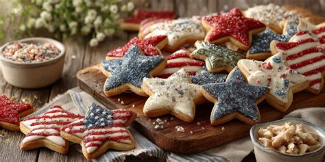 Fourth Of July Cookies On Platter Stock Illustration Illustration Of