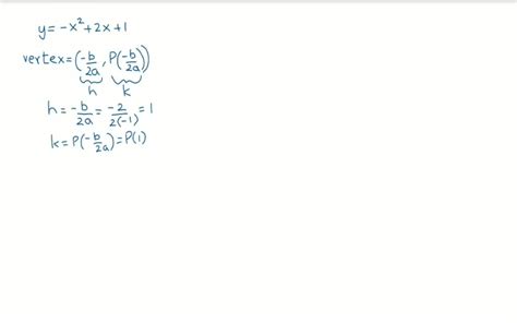 Solvedfor Each Quadratic Function Defined A Use The Vertex Formula
