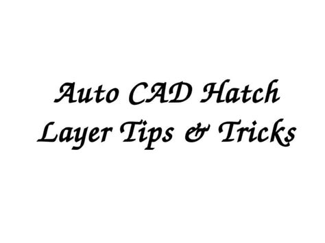 Auto Cad Hatch Layer Tips And Tricks Pdf Arts And Crafts Hobbies