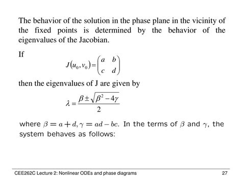 Ppt Cee262c Lecture 2 Nonlinear Odes And Phase Diagrams Powerpoint Presentation Id6737126