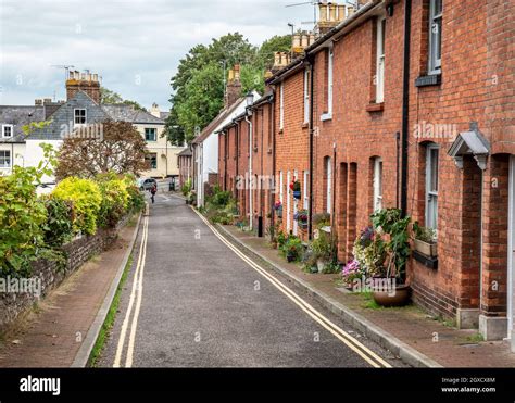 Terraced Houses Lewes Sussex England A Row Of Traditional Old