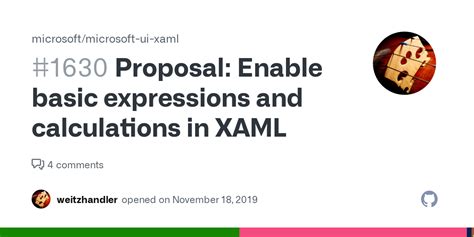 Proposal Enable Basic Expressions And Calculations In Xaml · Issue 1630 · Microsoftmicrosoft