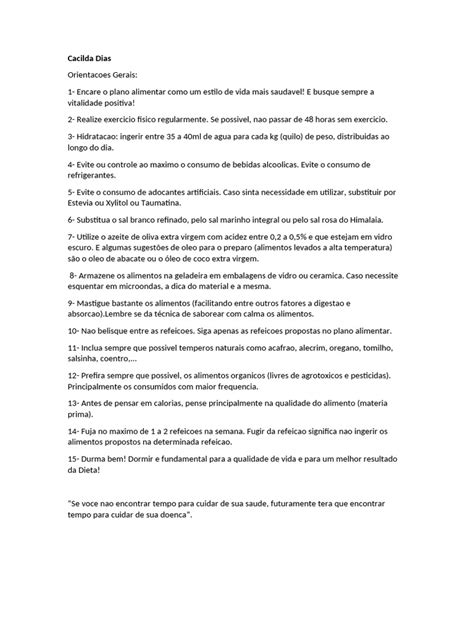 Orientaçoes Nutricionais Pdf