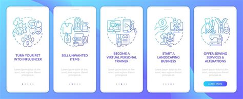 Female Business Ideas Blue Gradient Onboarding Mobile App Screen