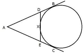 Two Tangents AB And AC Drawn From An External Point A Of A Circle Touch The Circle At The Point
