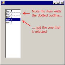 Winforms How To Change Which Item Is Outlined In A Listbox Without Changing The Selection