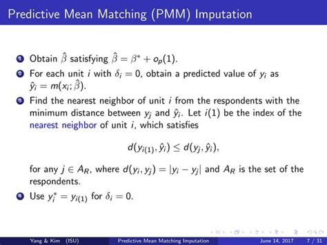 Predictive Mean Matching2 Ppt