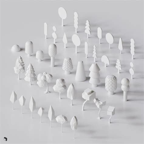 3d Model Physical Model Tree Set Toffu Co