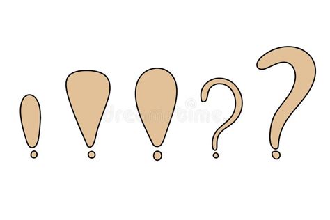 Doodle Exclamation Marks Question Marks Punctuation Drawing Black