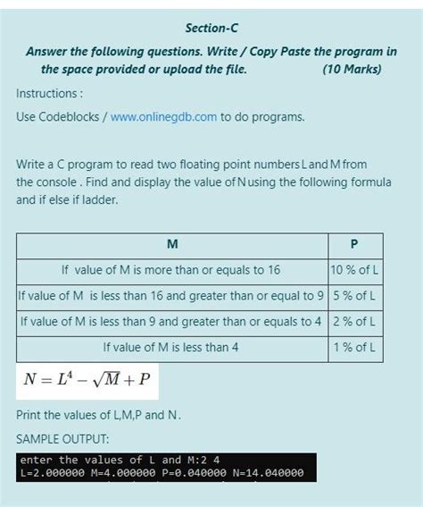 Solved Section C Answer The Following Questions Write