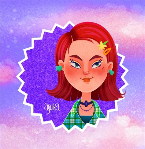 Иллюстрация Девушка с красными волоссами в стиле мода и красота