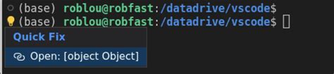 Terminal Quick Fix Opener Type Shows Object Object · Issue 167589 · Microsoftvscode · Github