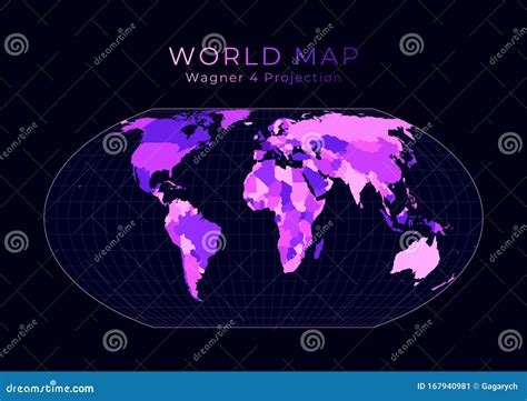 World Map Wagner Iv Projection Cartoon Vector 167940981