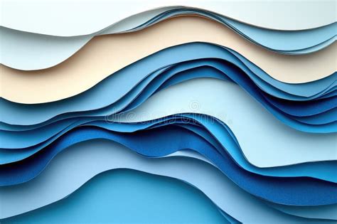 Abstract Blue Wave Paper Art Background Stock Illustration Illustration Of Paper Texture