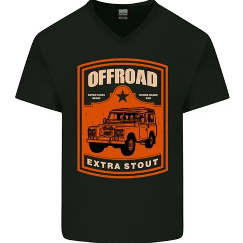 Offroad Extra Stout 4x4 Offroading Off Road Mens V Neck Cotton T Shirt