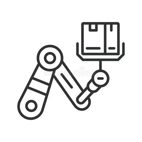 Robotic Arm Packaging Icon In Line Design Robotic Arm Packaging