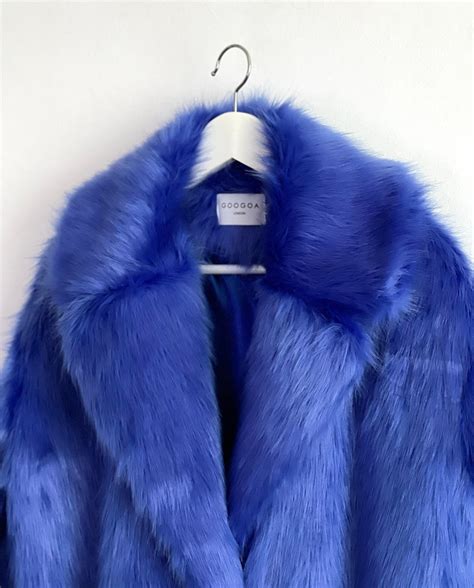 Royal Blue Indigo Blue Luxury Fur Coat Faux Fur Vegan Cruelty Free