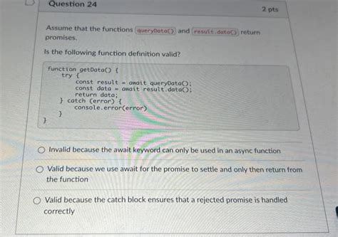 Solved Assume That The Functions Promises And Return Is The