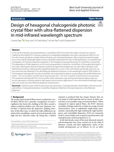 Pdf Design Of Hexagonal Chalcogenide Photonic Crystal Fiber With Ultra Flattened Dispersion In
