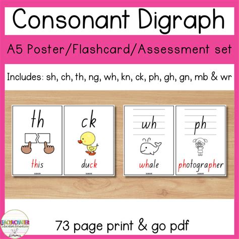 Consonant Digraph Toolkit Posters Flashcards And Assessment Pack Australian Teachers