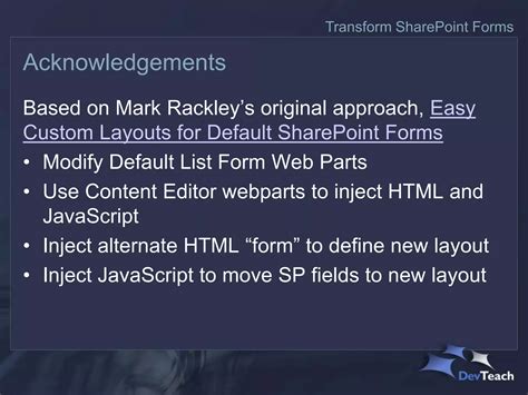 Transform Sharepoint Default List Forms With Html Css And Javascript Pptx