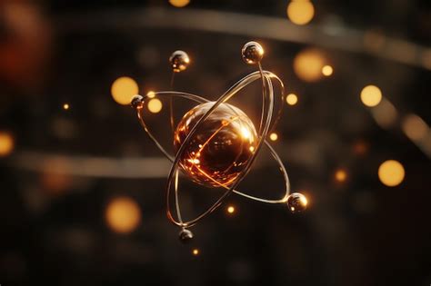 A Stylized Atomic Model With Electrons Forming An Orbital Path Premium AI Generated Image