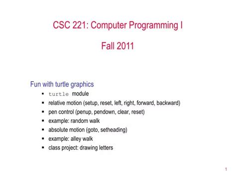 ppt csc 221 computer programming i fall 2011 powerpoint presentation
