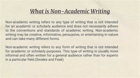 Difference Between Academic And Non Academic Writing Pptx