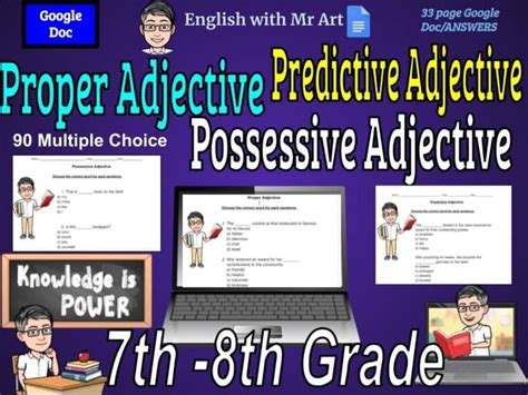 Predictive Proper And Possessive Adjective English 90 Multiple Choice Answ