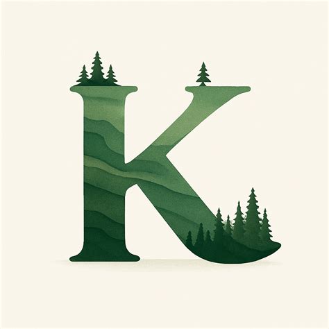 Desert Inspired Golden K Monogram With Natural Elements Design Monogram Playground