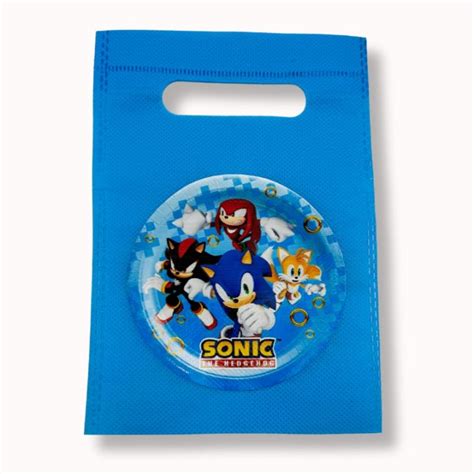 Sonic Theme Goody Bags Fabric Material Pack Of 10 Birthday Decoration Set Darazpk