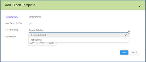 Advanced Export Setup StarShip