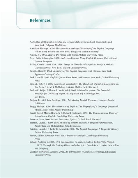 References Understanding English Grammar