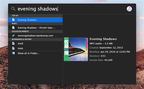 Play A Song From Spotlight Search In Mac OS X