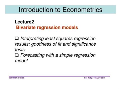 Ppt Introduction To Econometrics Powerpoint Presentation Free