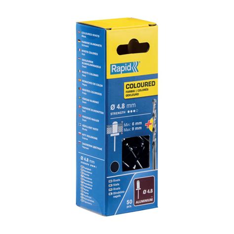 Rivets 4 8 12mm Aluminium Black And Drill 50 Packs Placemakers Nz