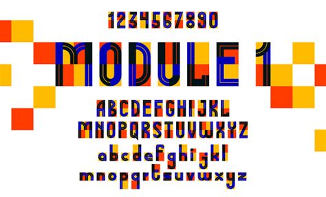 추상 기하학적 현대 글꼴 벡터 타이셋 로고 생성 알파벳 최소한의 기술 선형 형상 스타일 세련된 사각형 타일 문자 세트 대문자